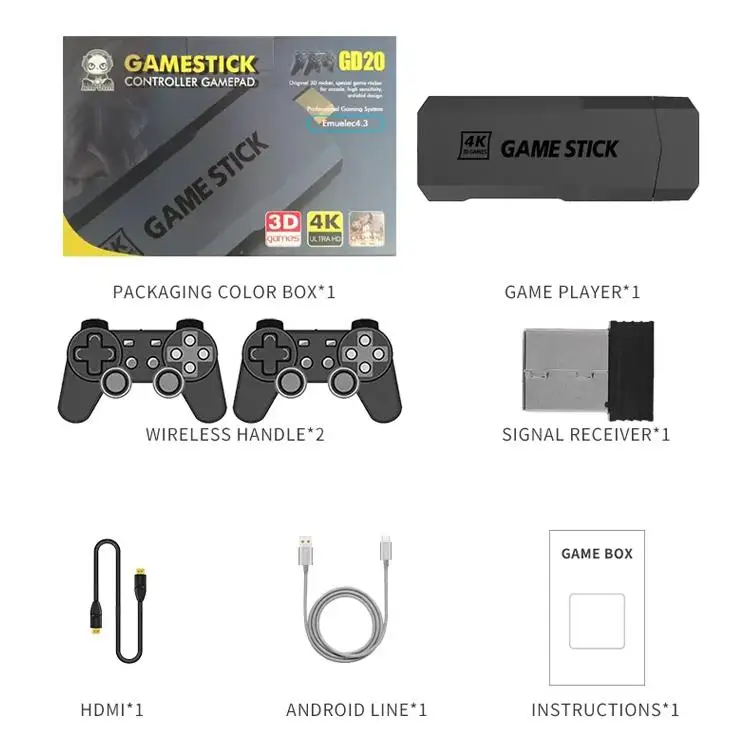 GD20 Game Stick Consola de videojuegos retro HD Out TV Gaming Consola ...