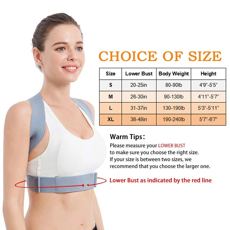 Adjustable Posture Corrector Upper Back Brace For Chest Support And ...