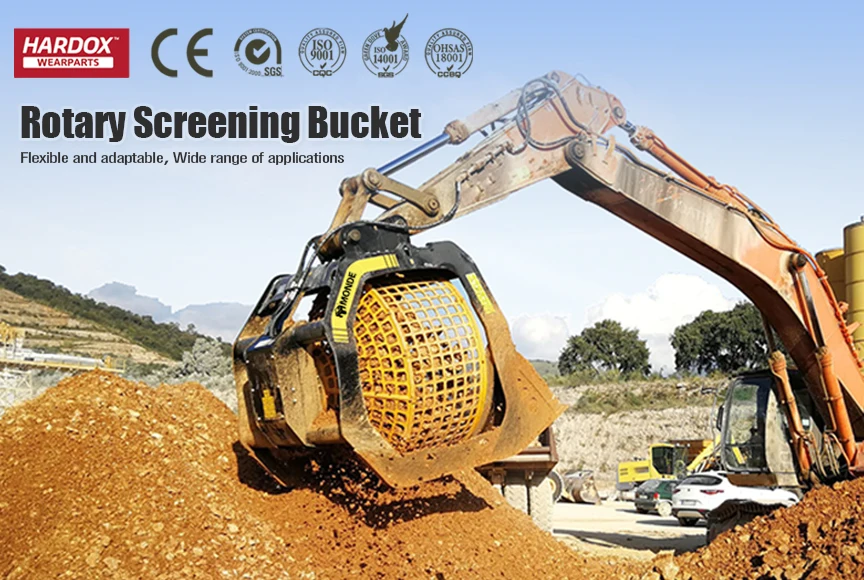 Original And New 8ton Soil Sorting Rotary Hydraulic Screening Excavator ...