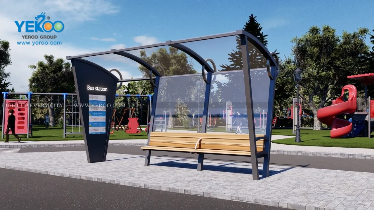 Urban Modern Bus Stop Steel Structure Bus Station Design - Buy Urban ...