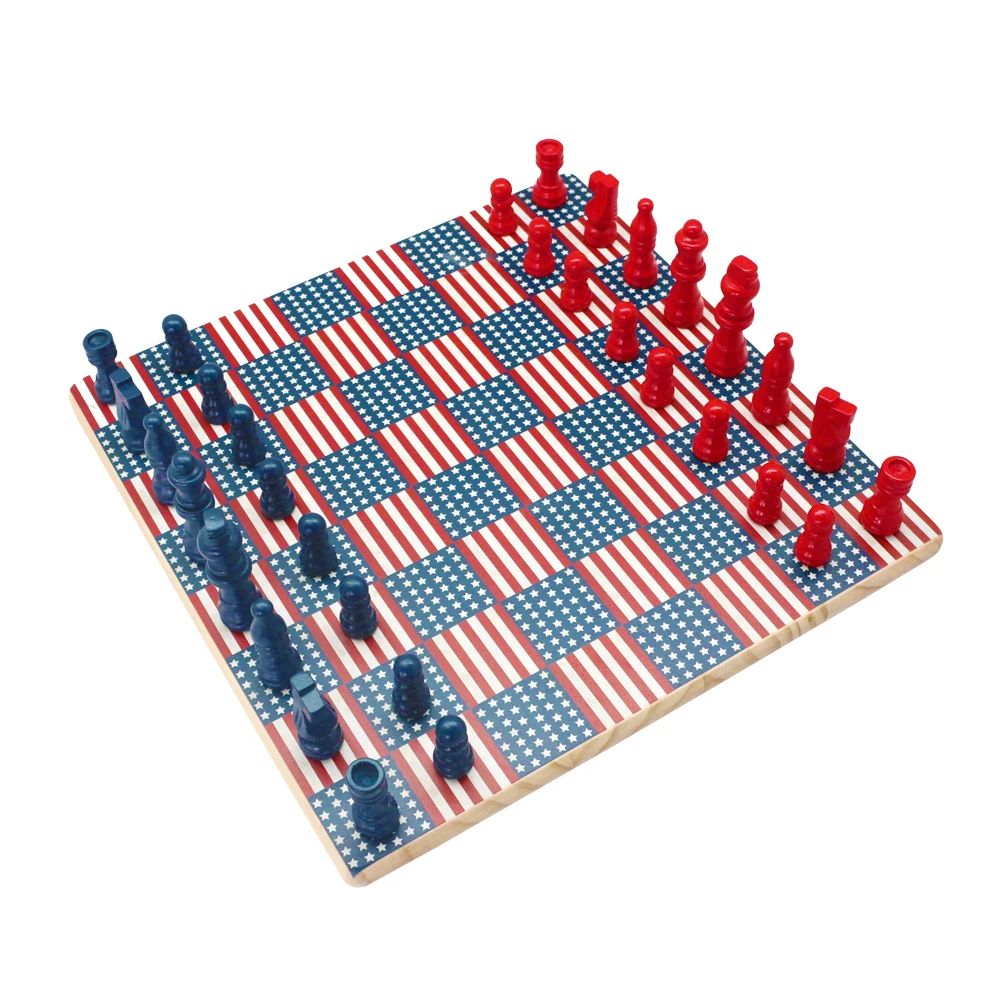 Wooden Chess Box With Drawer 25 Years Manufacturer American Flag Themed ...