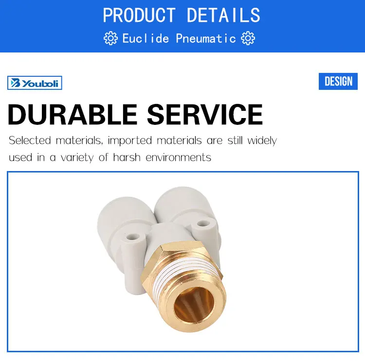 Smc Type Kq2u Series Ybl External Thread Pu Trachea Y-type Three-way ...