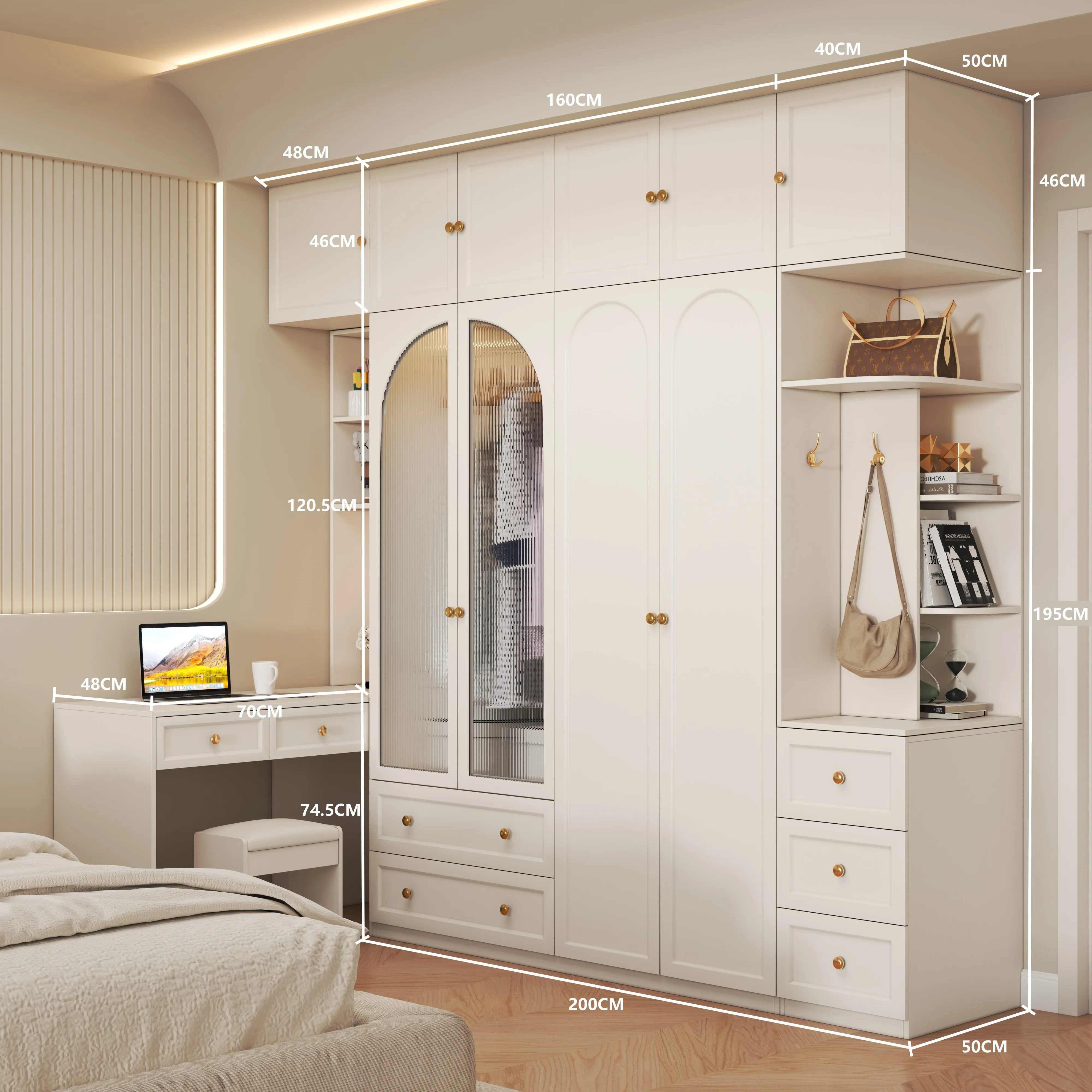 Elegant Sliding Door Wardrobe Dressing Table Design Wardrobe Luxury ...