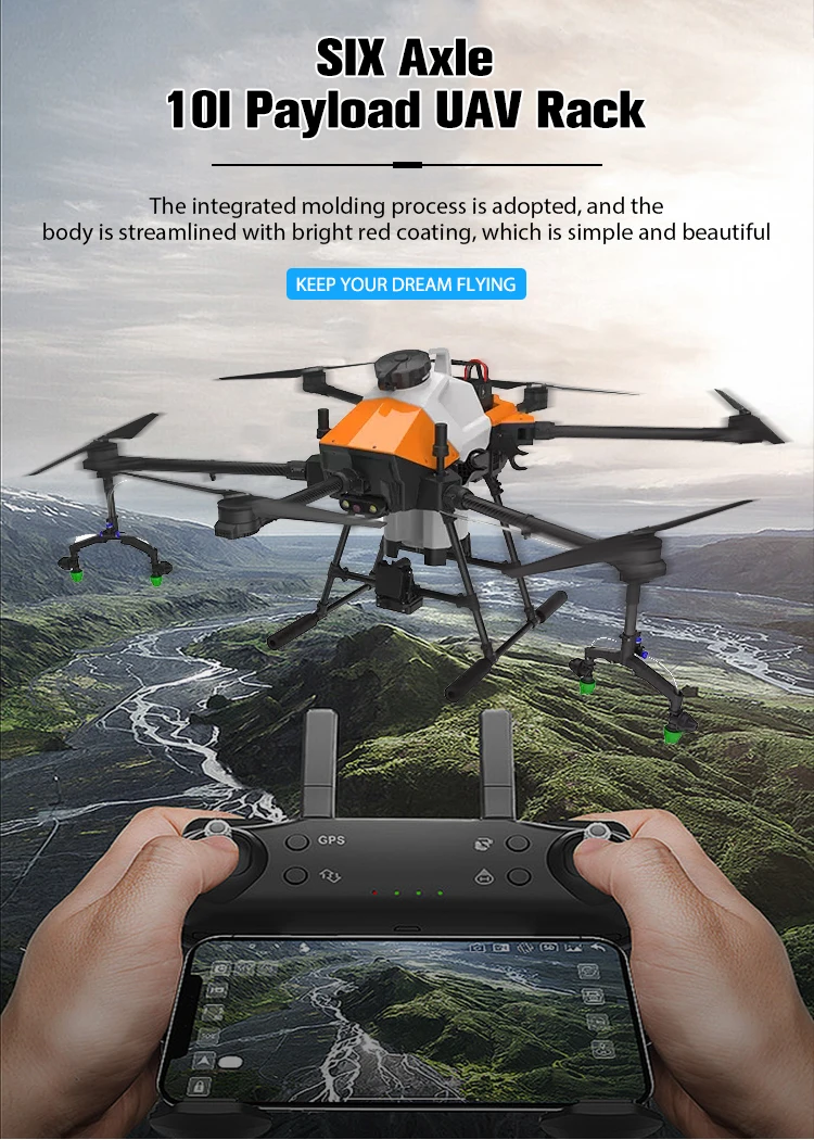 6-axis Eft G610 Drone Frame Farming Uav With 10l Tank Pesticide ...