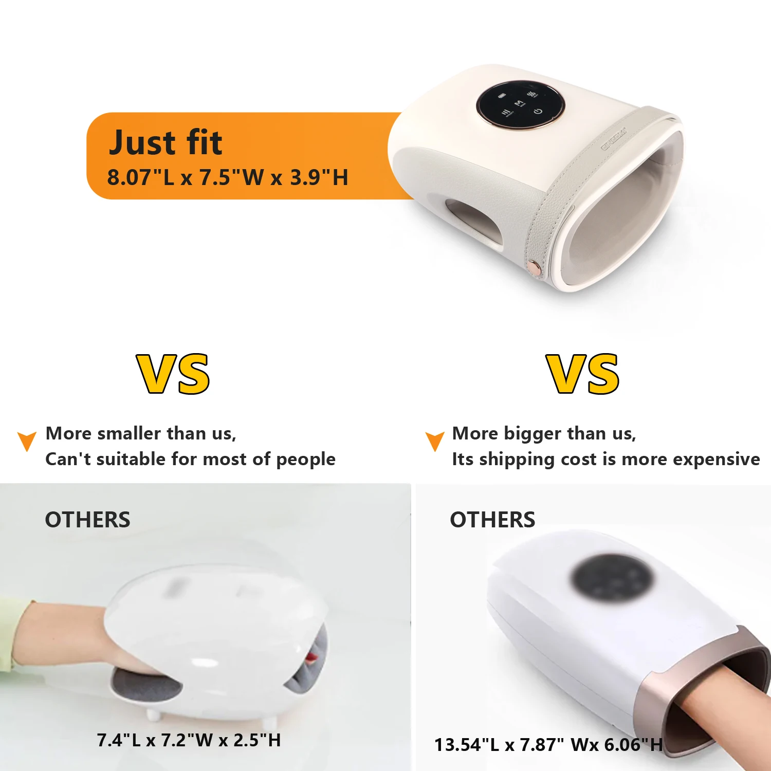 CINCOM Cordless Hand Massage Machine with Heat & GUA