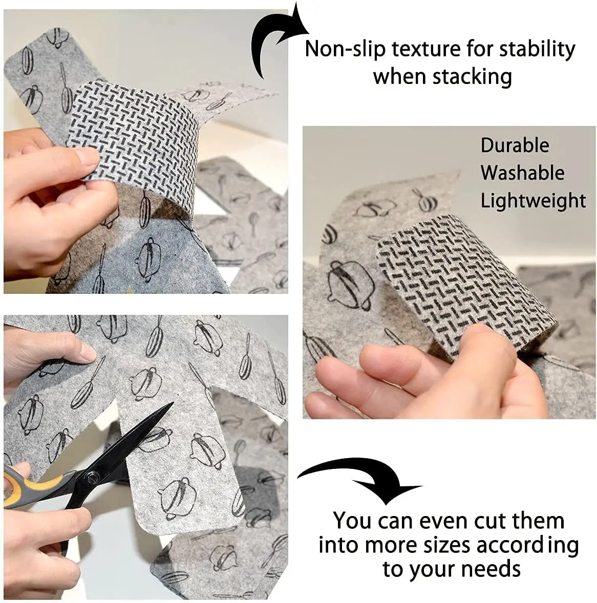 Anti-slip Felt Pot and Pan Protectors - Sustainable Cookware Set