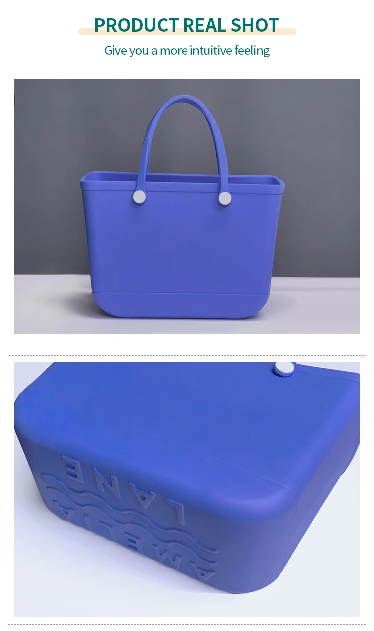 Custom New Design Summer Simple Silicone Handbag Tote Bag For Kids EVA ...