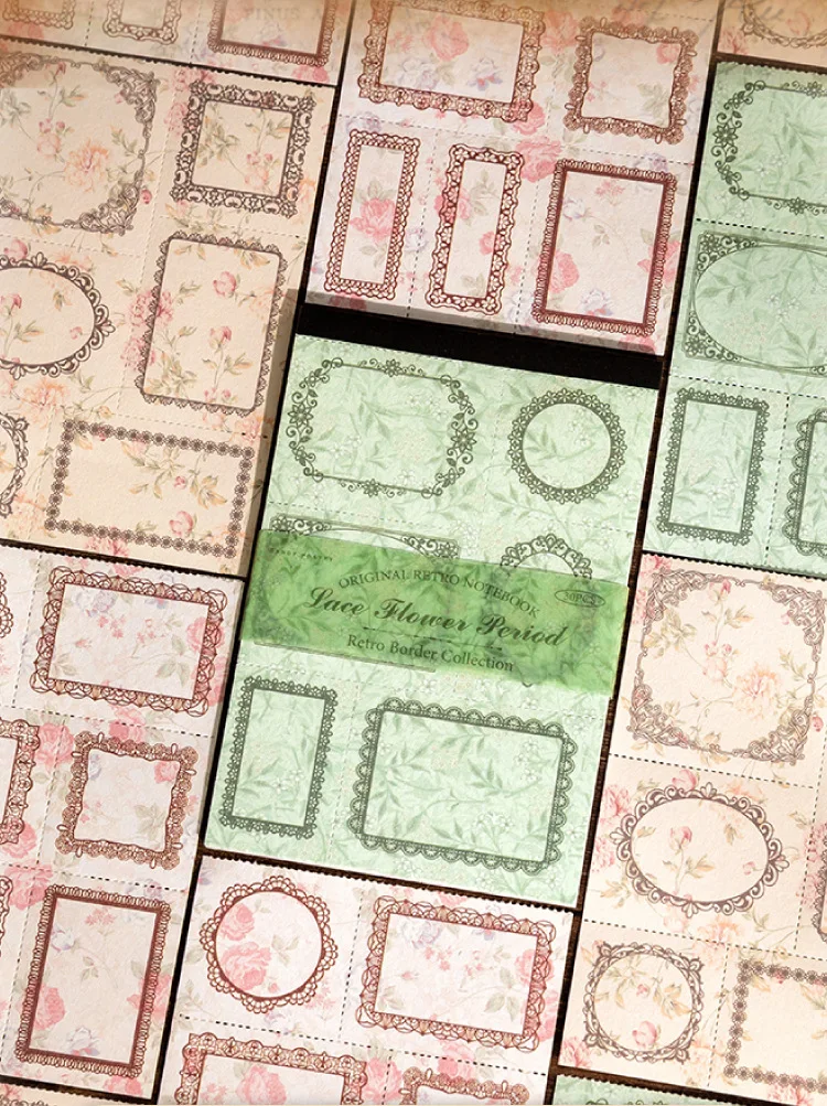 30pcs/pack Post-it Note Book Retro Border Set Series Literary Vintage ...