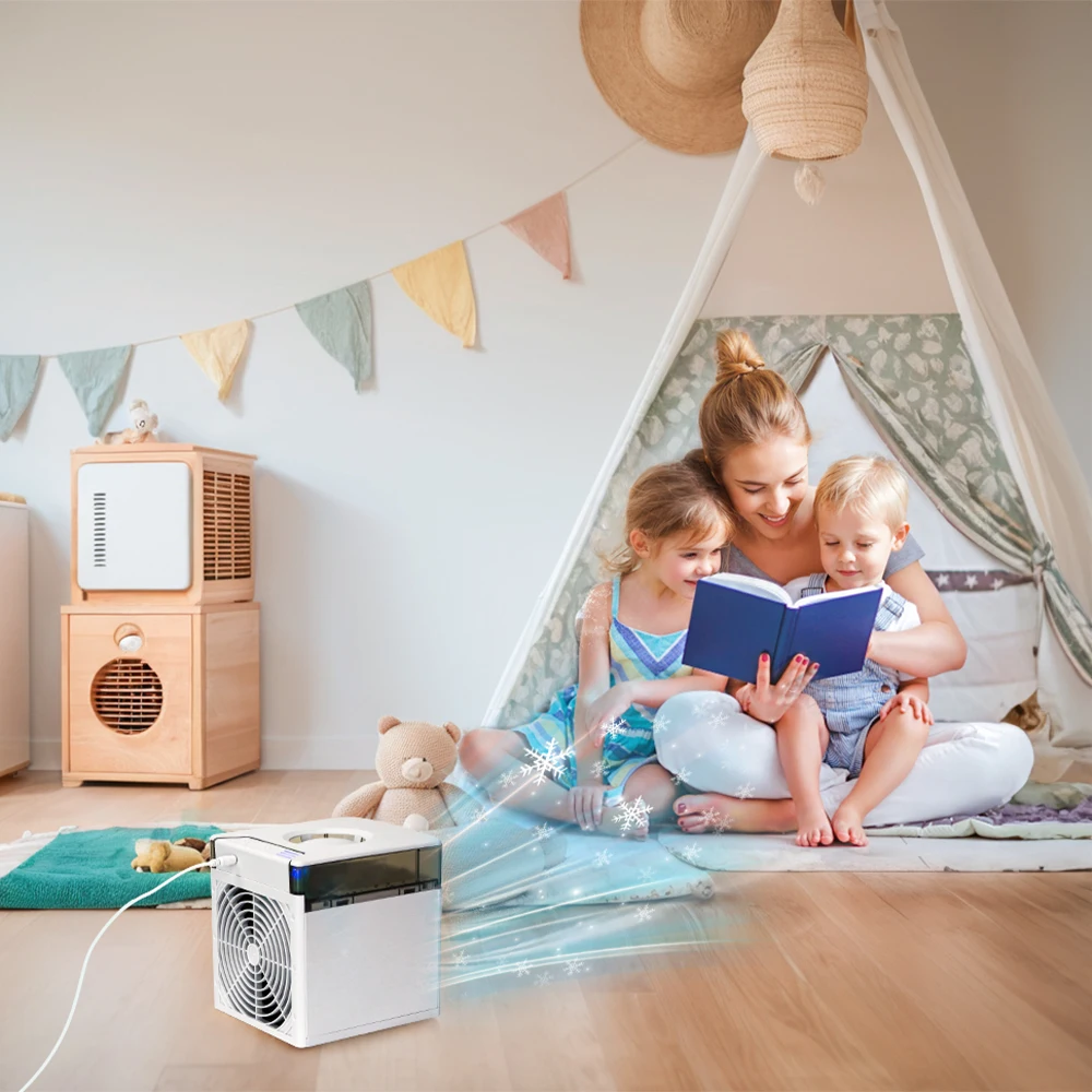 Portable Ac Desktop Air Conditioner With 7 Colors Led Lights Mini Air ...