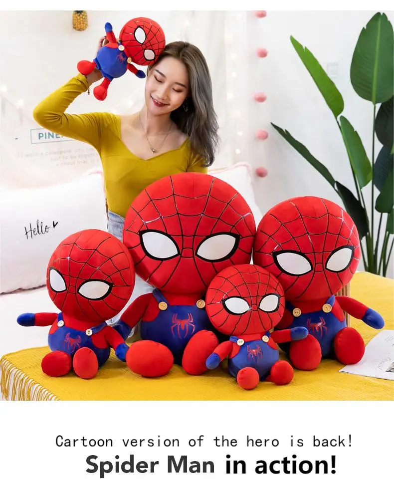 New Design Cartoon Spider-Man Plush Doll Classic Reduction Spider Plush ...