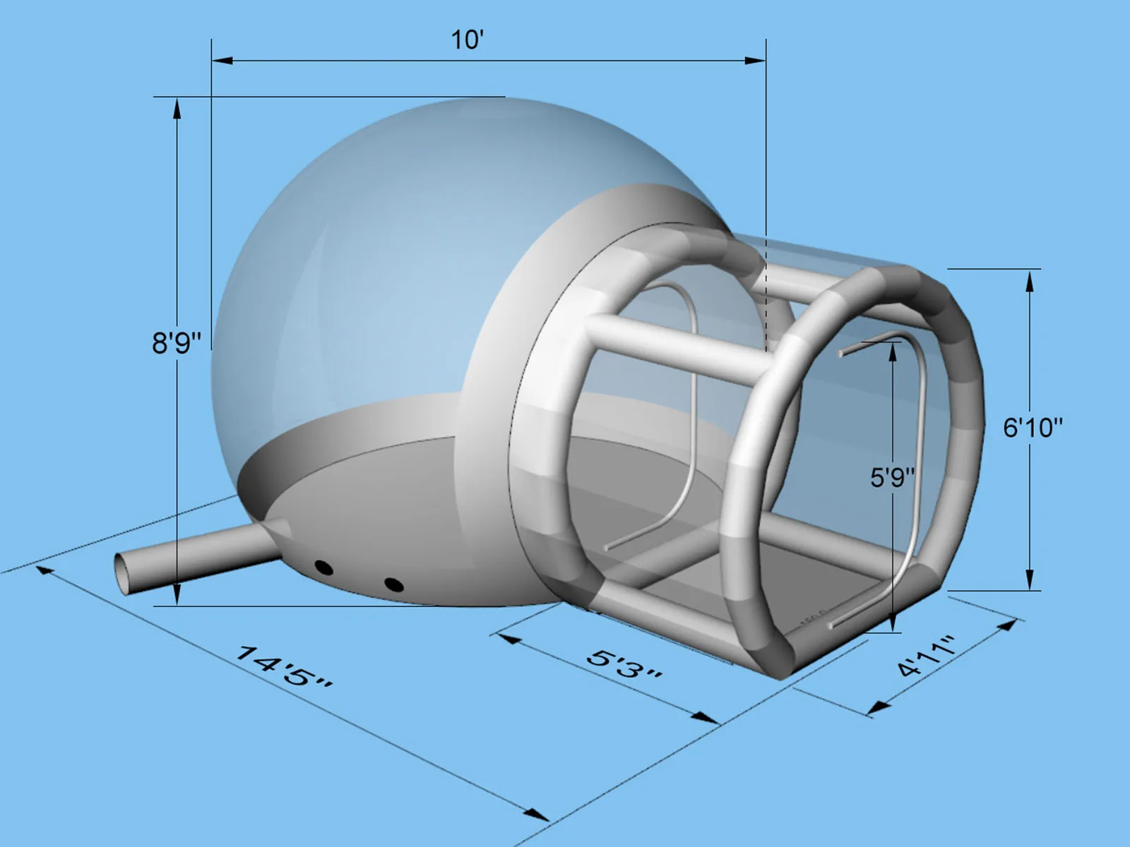 3 Meters Clear Balloon Dome Inflatable Bubble House