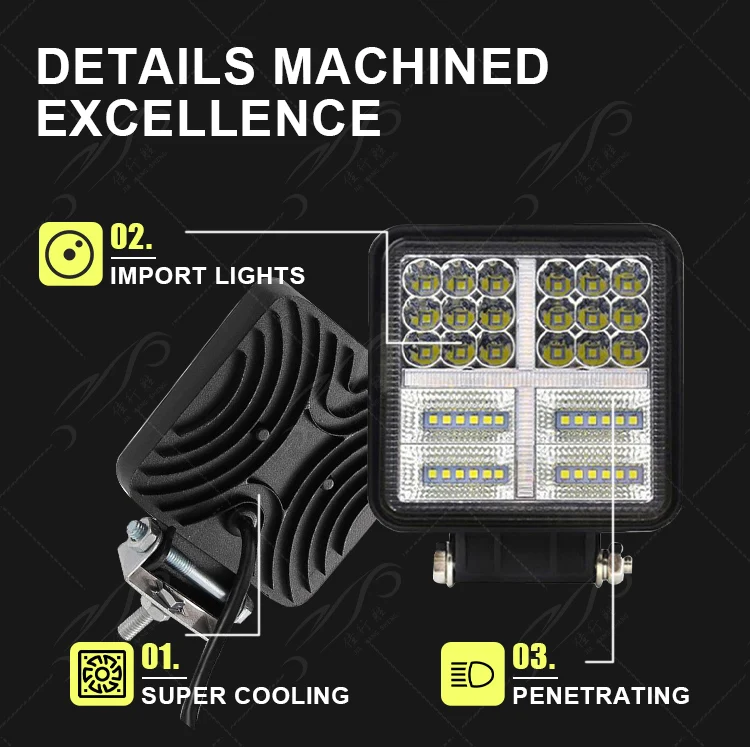 Jhs 4inc 177w Auto Work Light Ip67 12v~24v Cross Type Strobe Led ...