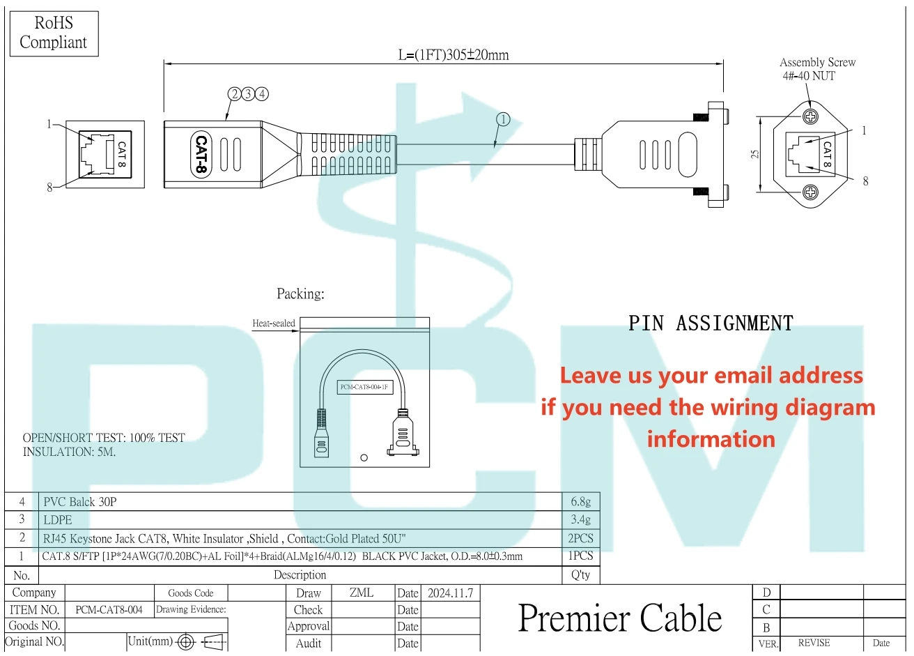 Screw Panel Mount CAT8 Female to Female Extender Cable SFTP Ethernet ...