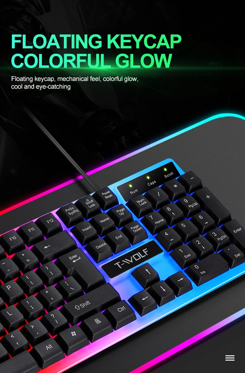 Wholesale T-WOLF TF230 Mechanical Keyboard & Mouse Set