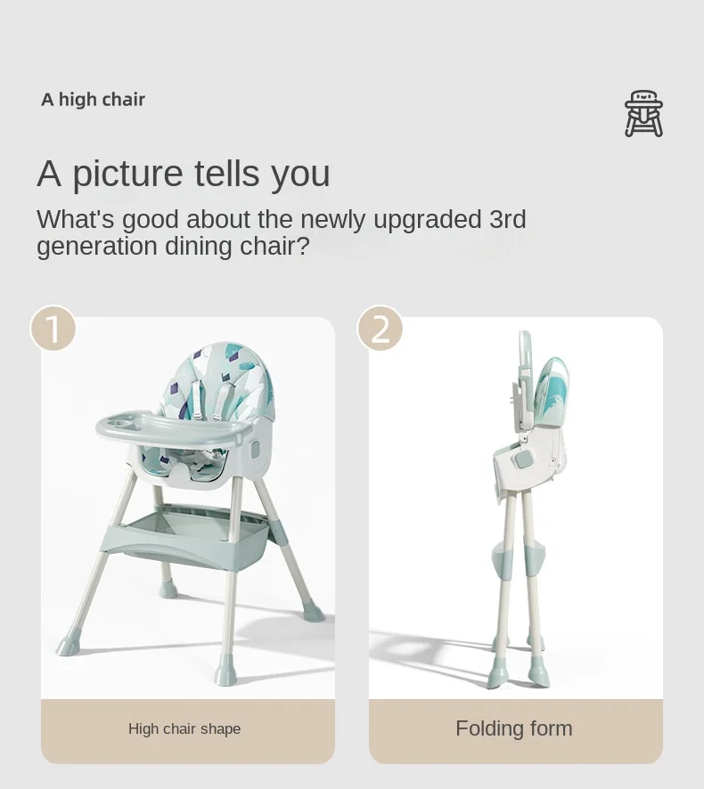 3 in 1 Multifunctional High Chair for Baby Safety & Comfort
