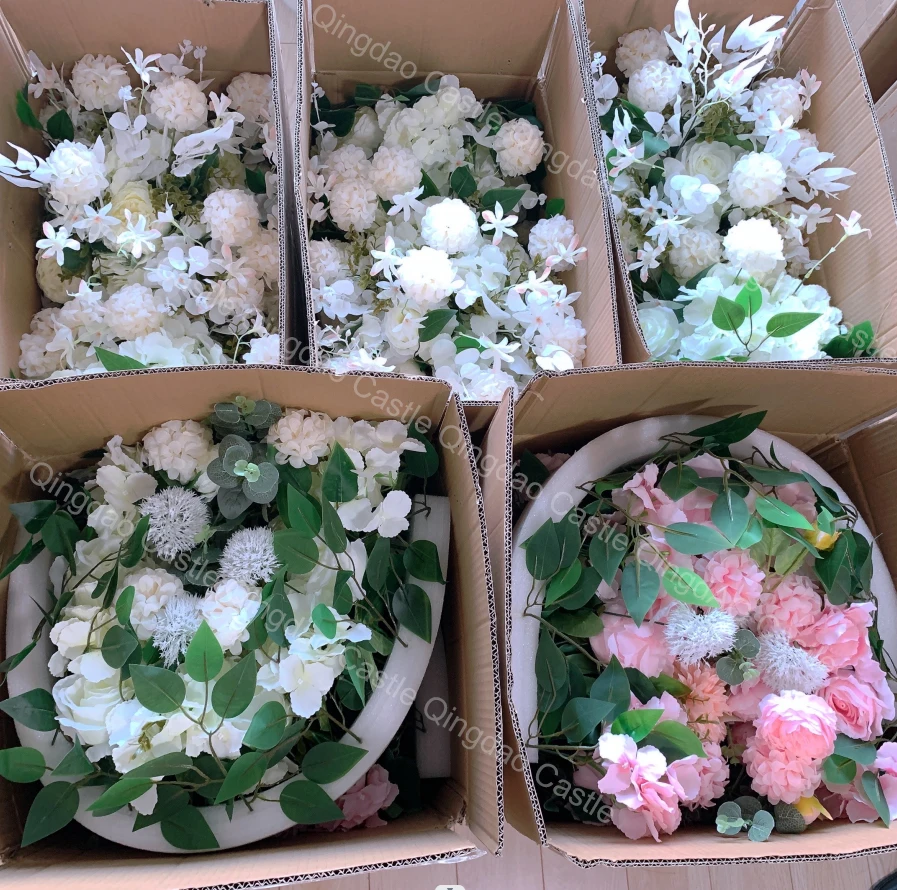 C-fr002 Artificial Silk Rose Wedding Isle Flowers Runners Row Floral ...