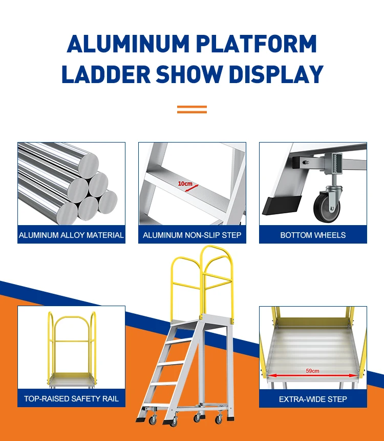 Warehouse Supermarket Mobile Platform Step Ladder Warehouse Freight ...