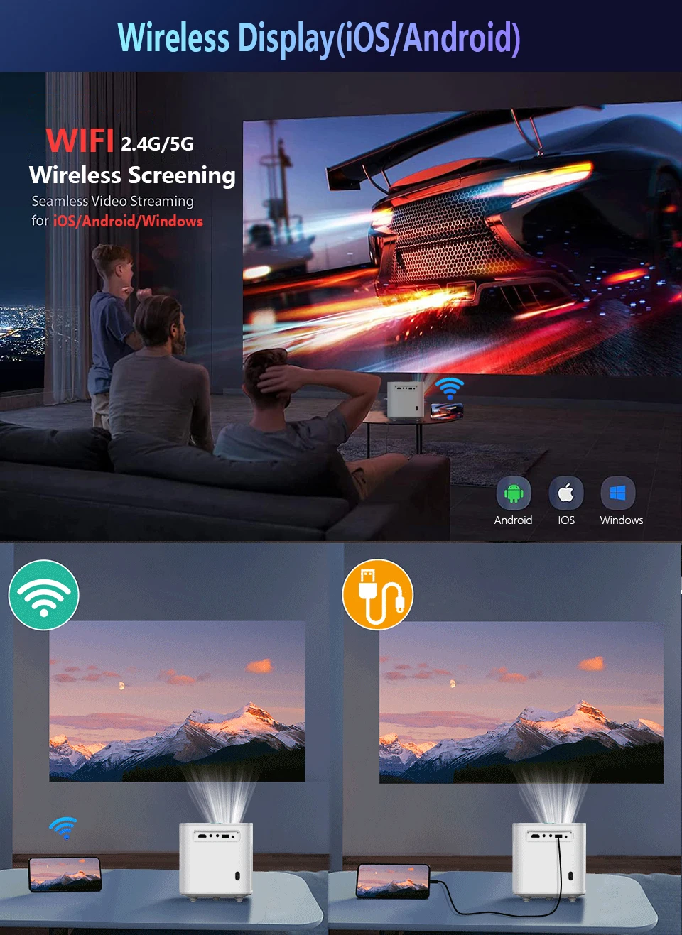 Yh300 Hitoritabi 4K Laser Light Projector - Portable & Smart