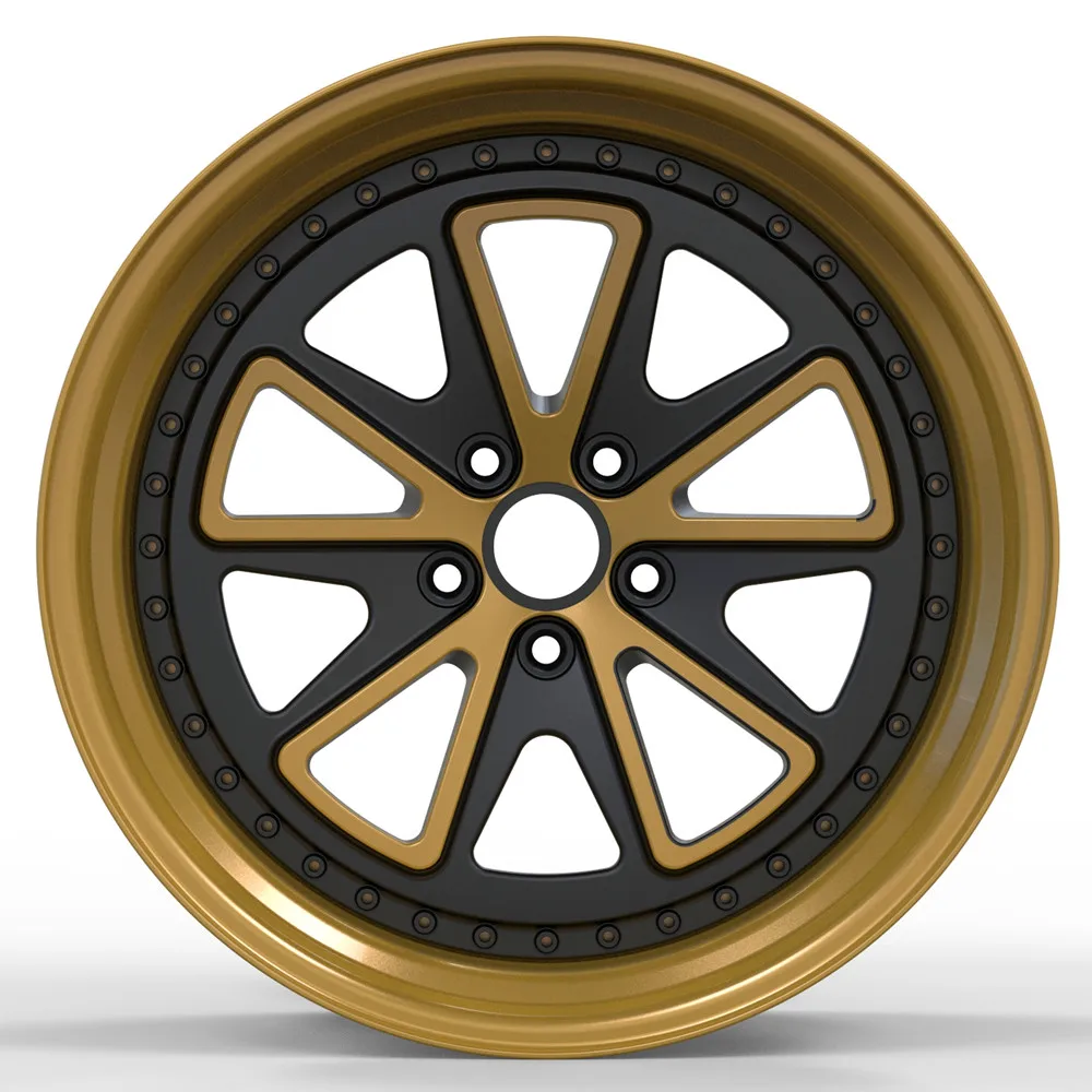 Customized 2 Piece Deep Dish Wheels Deep Concave Brushed Bronze ...