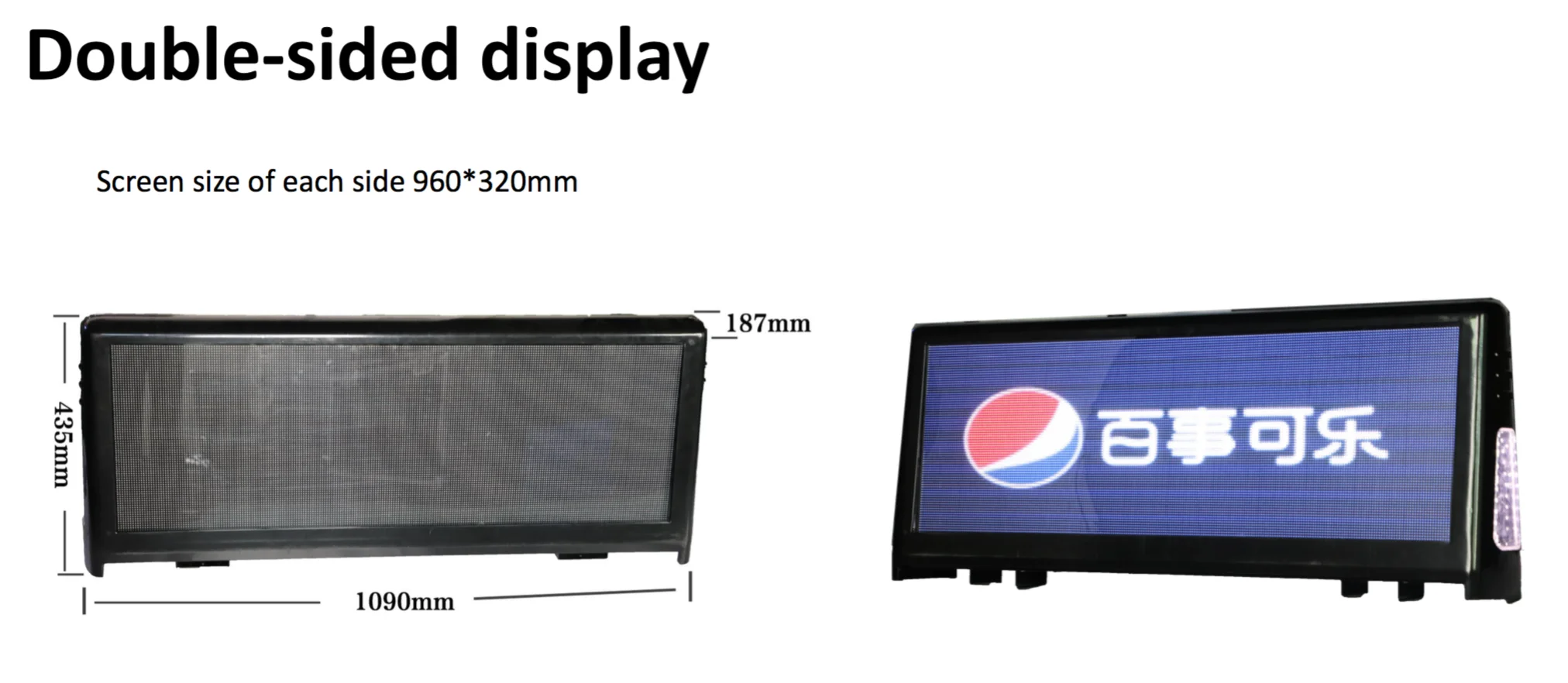 Taxi Waterproof Double Sided Advertising Led Display P4 Car Taxi Led ...