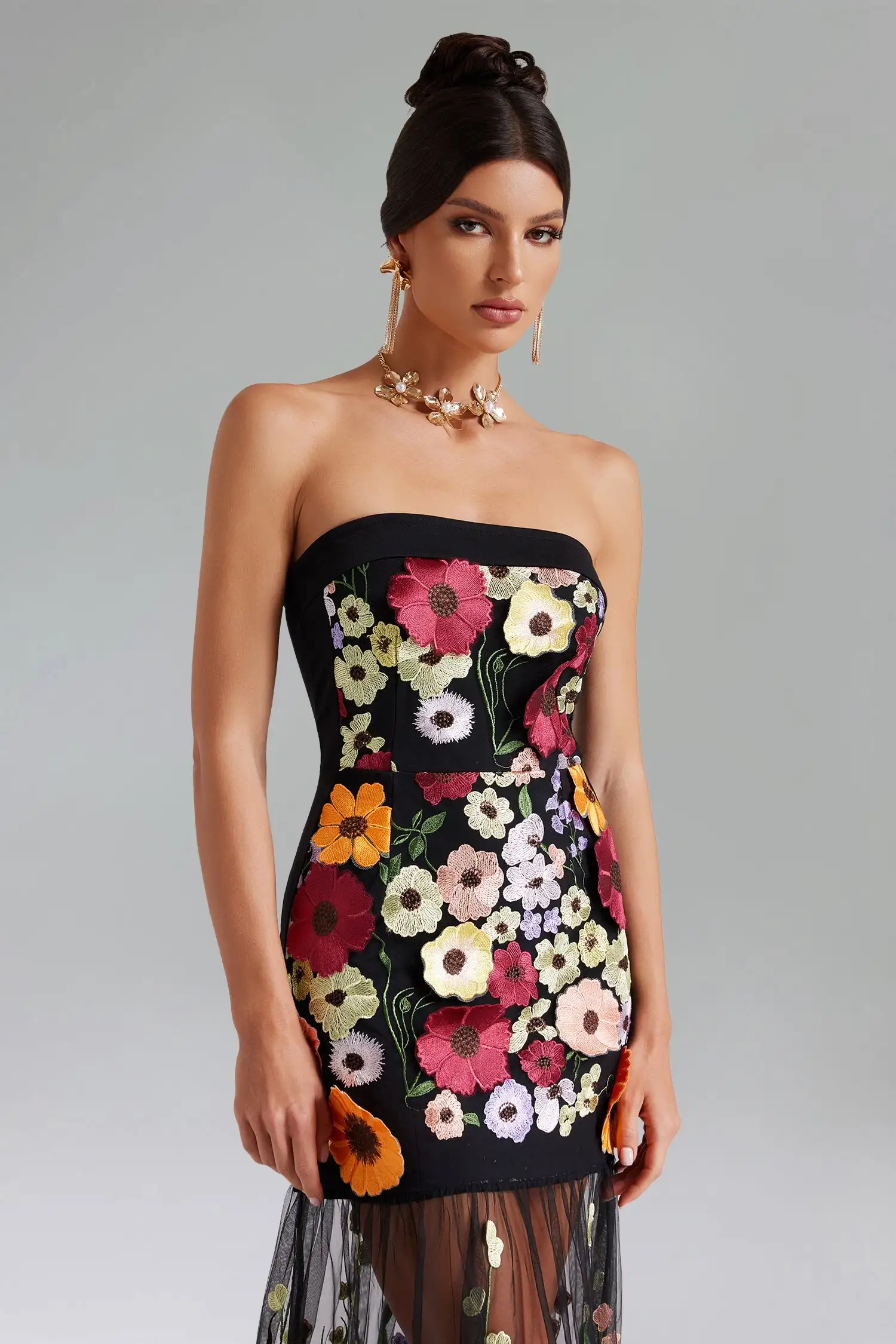 Bella Barnett LadiesSalo Floral Embroidered Dress Ladies Women Sexy ...