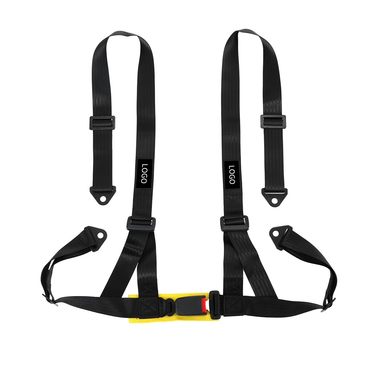 2 Inch Universal 4 Point Racing Car Seat Belt Safety Harness Red Black ...