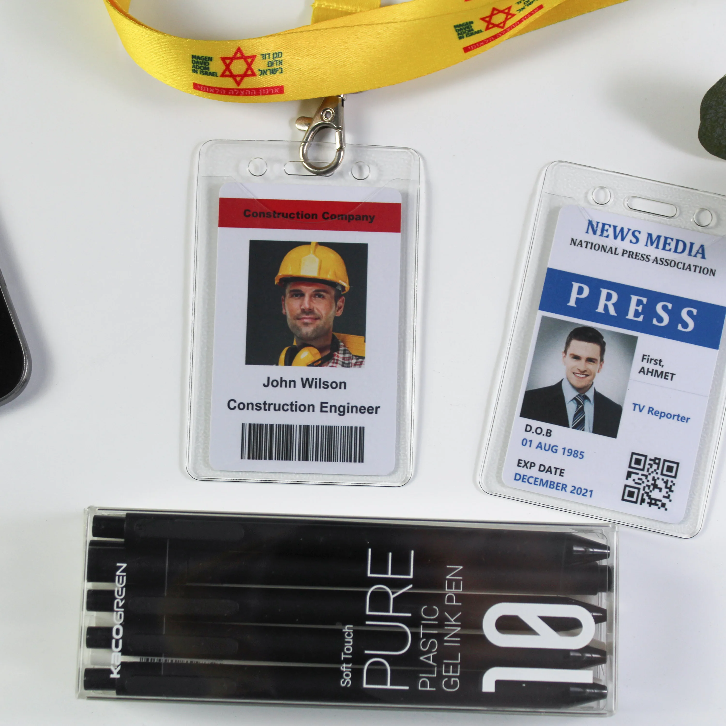 Clear Id Card Sleeve Pvc Vertical Badge Holder Custom Low Moq Name Card ...