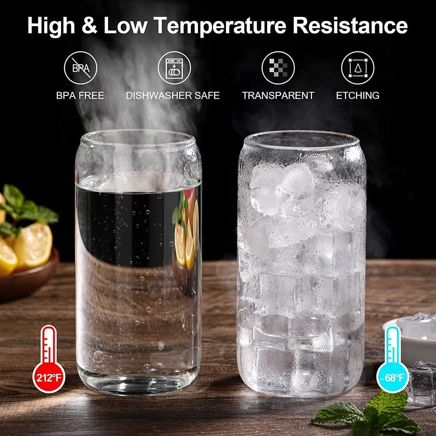 Large Capacity Beer Cup Popular Can Shaped Glass Sipper Drinkware Set ...