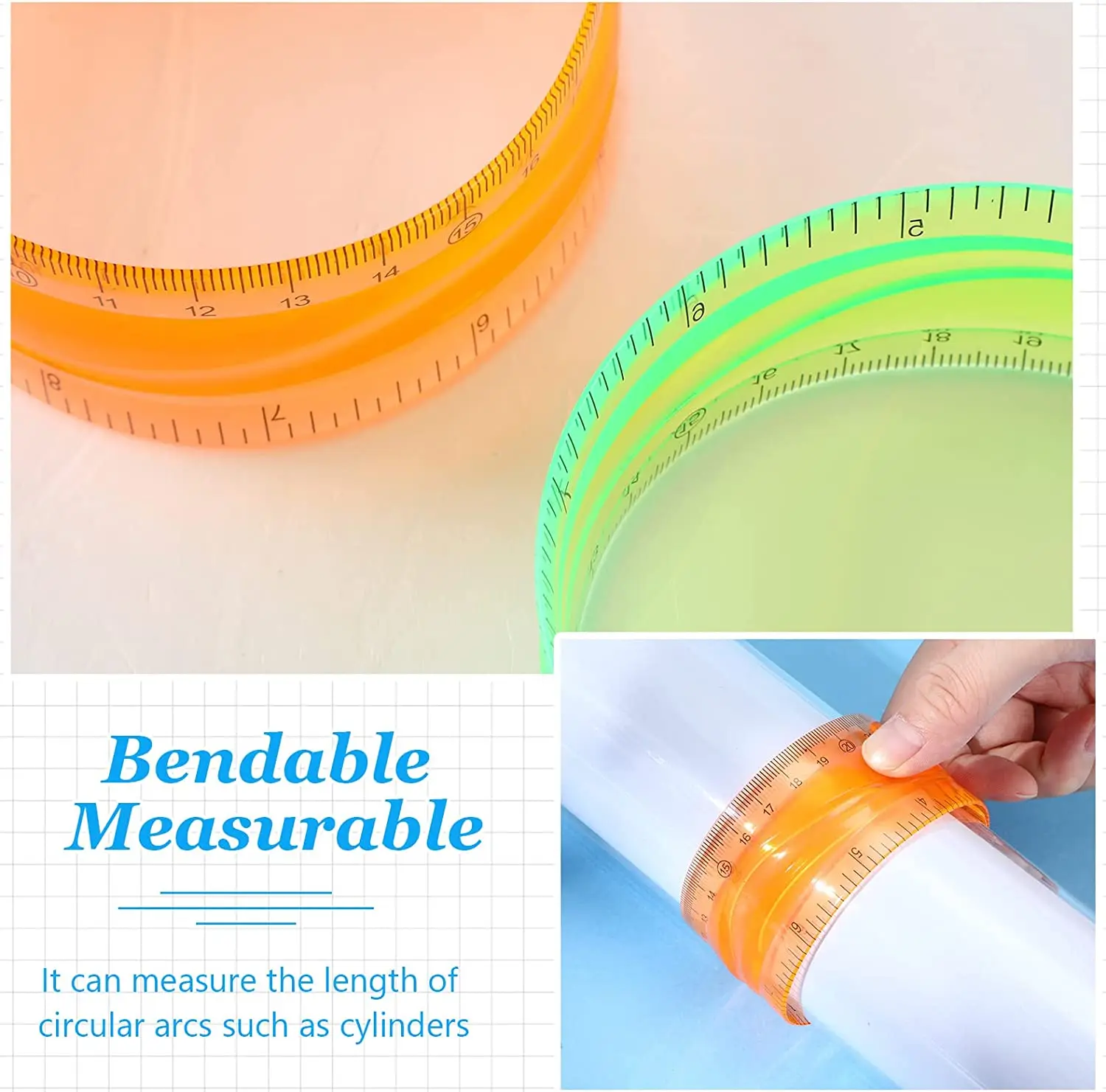 Pvc Material Eco-friendly Bendable Ruler Soft Flexible Ruler For Kids ...