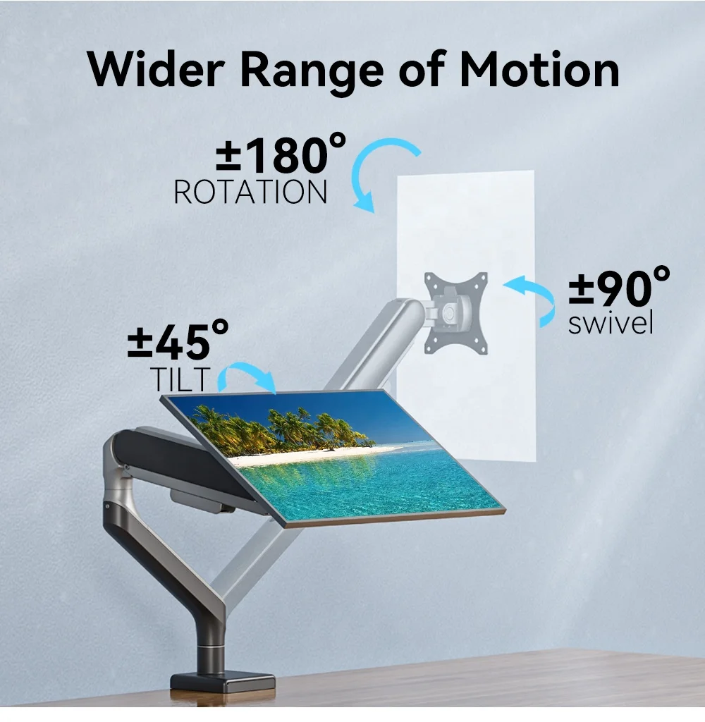 17kg Max Loading Capacity Heavy Duty Single Monitor Arm for 17-35inch ...