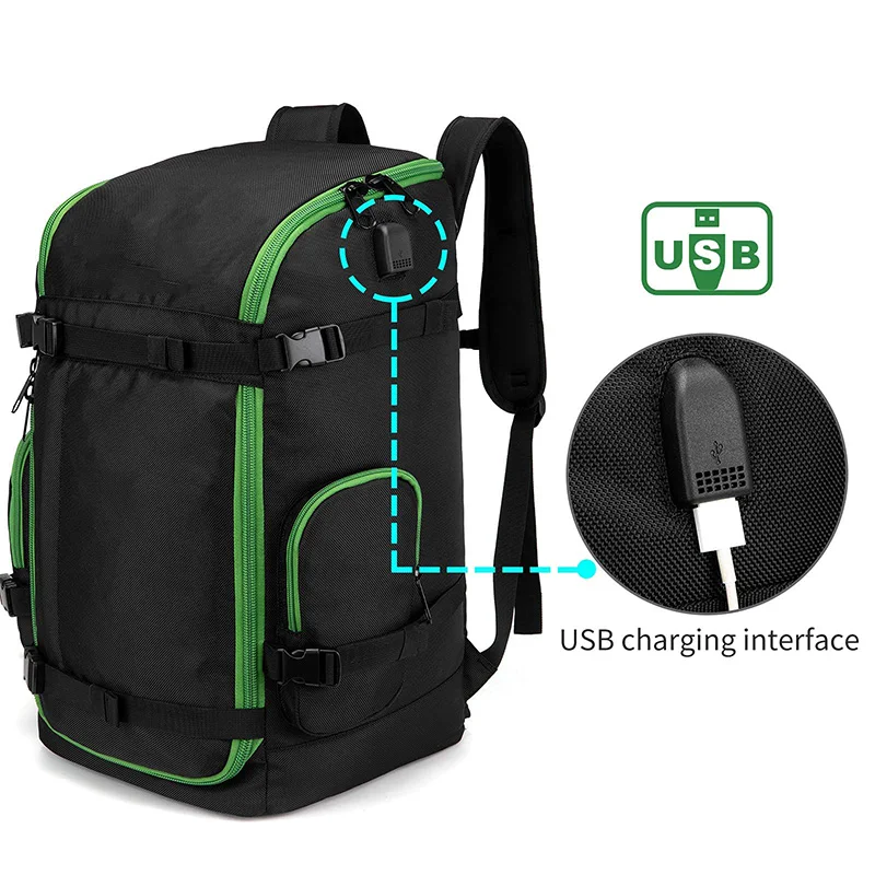 Travel Ski Boot Bag Backpack 50l Large Capacity Water-resistant Padded ...