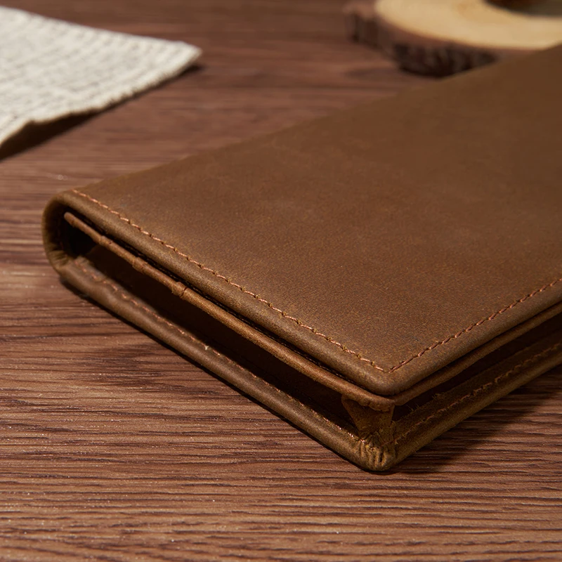 Custom Brown Genuine Leather Luxury Long Women Wallet Card Holder Purse ...