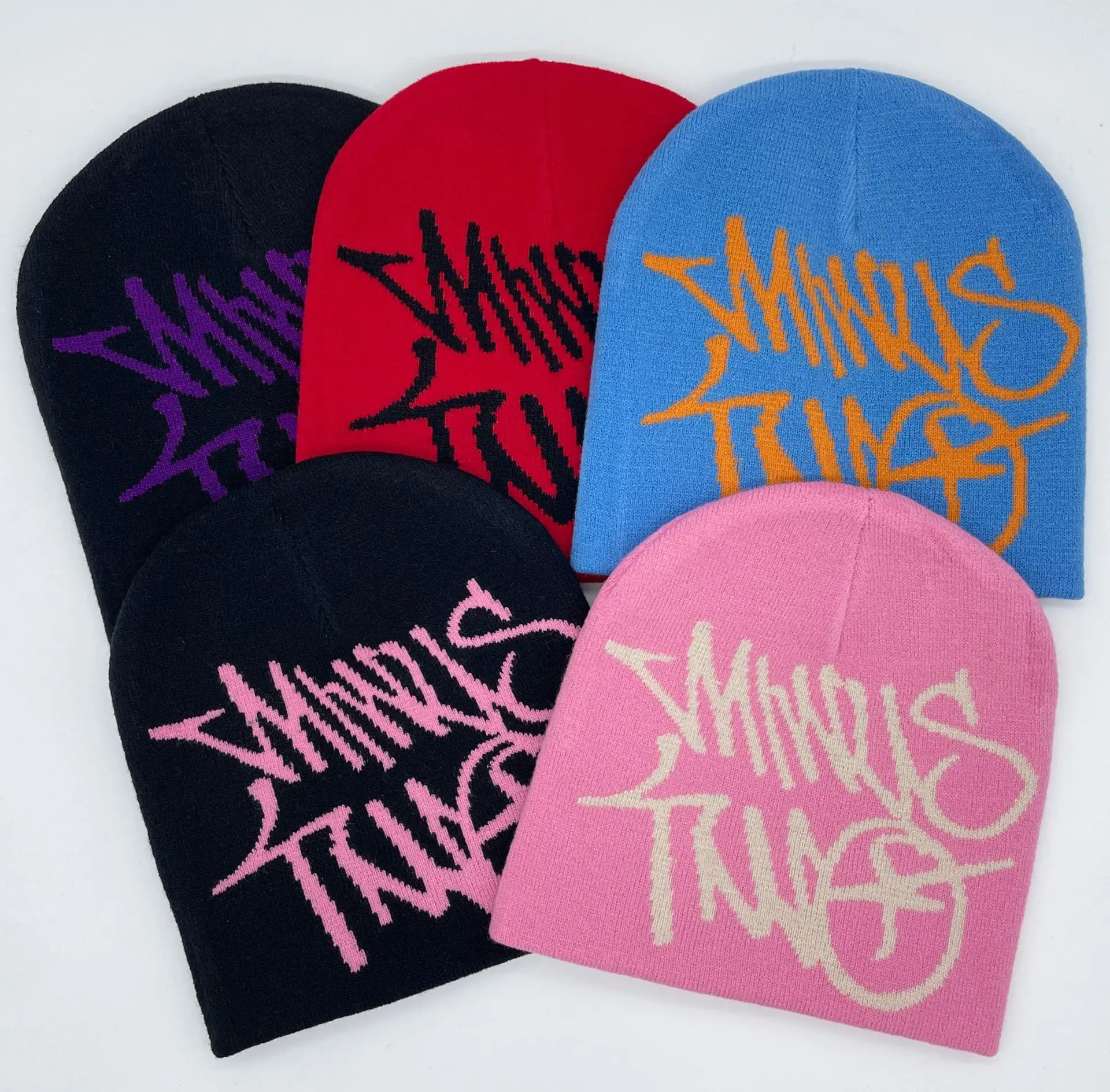 Custom Logo Y2K Acrylic Knitted Beanies - Winter Hats