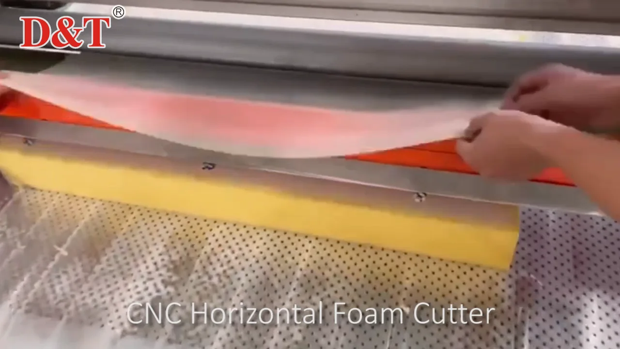 D&t Cnc Sponge Cutting Horizontal Rigid Foam Cutting Machine Automatic ...