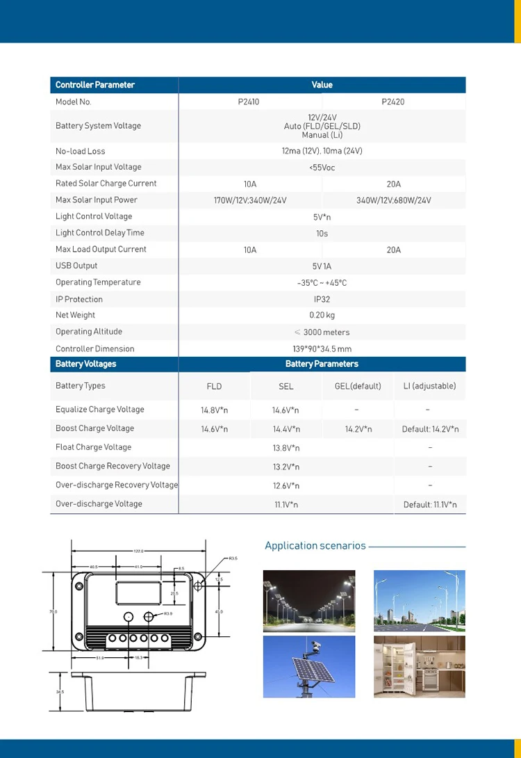 Helios 20a Pwm Solar Charge Controller For Marine & Rv, Lcd Display ...