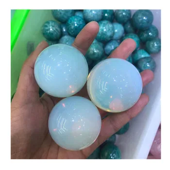 Wholesale Carved Healing Crystal Spheres White Opal Balls For Home ...