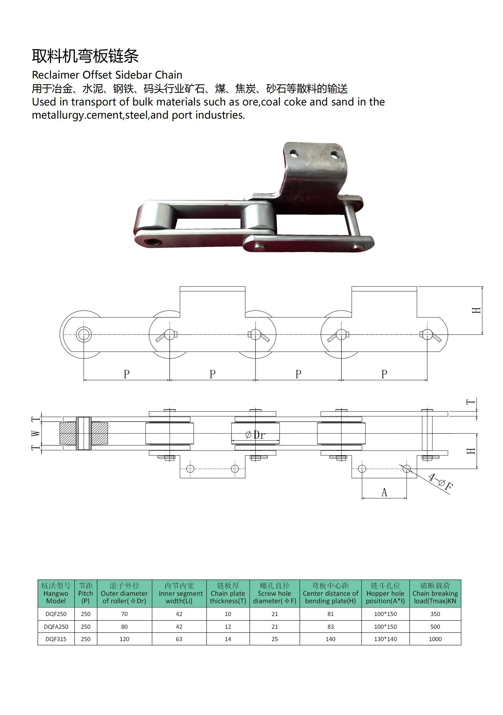 OEM Customizable High Tensile Roller Chain Reclaimer Carbon Steel ...