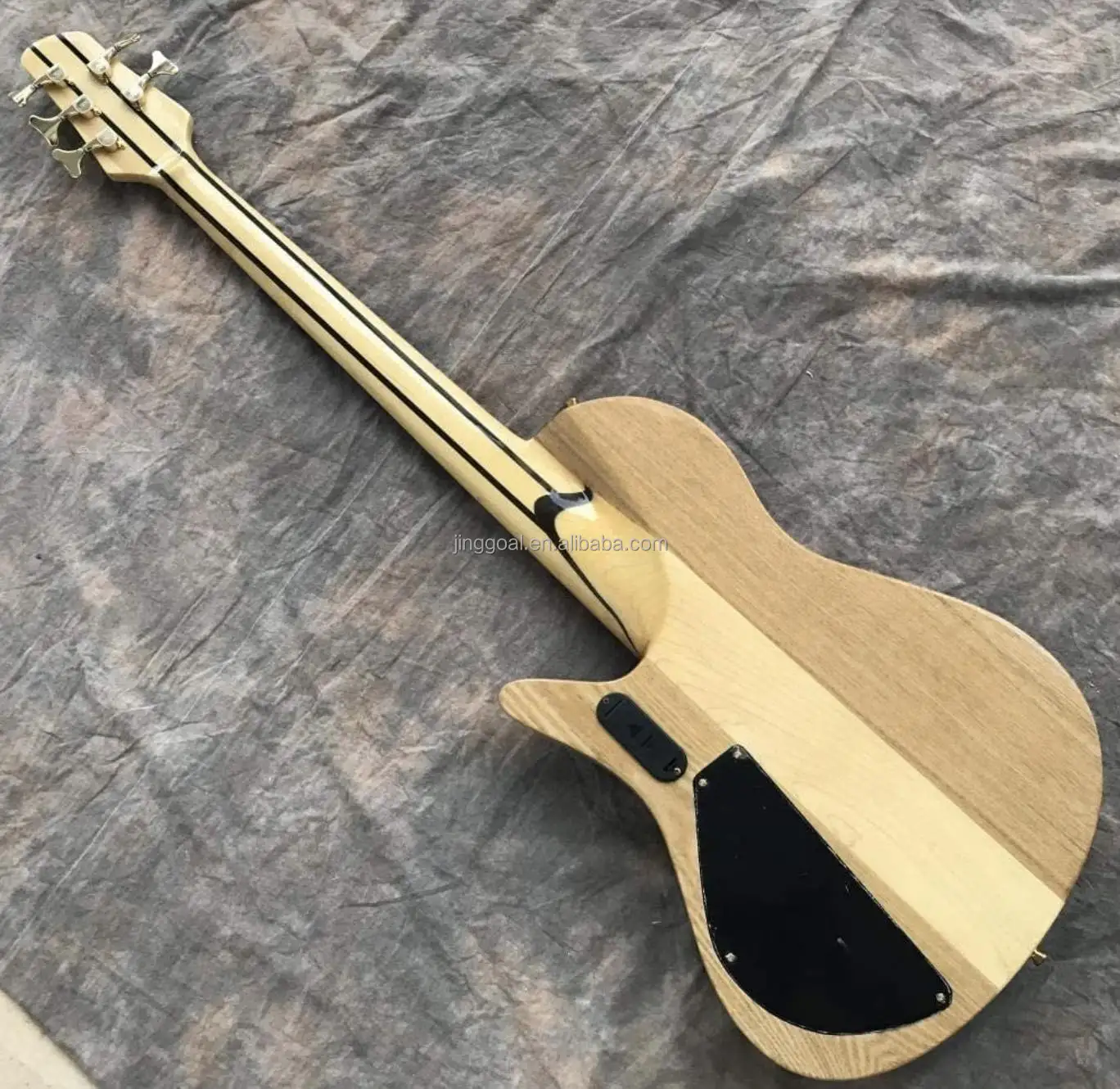 Custom Neck through Body Grand 5 Strings Bass in Natural Color