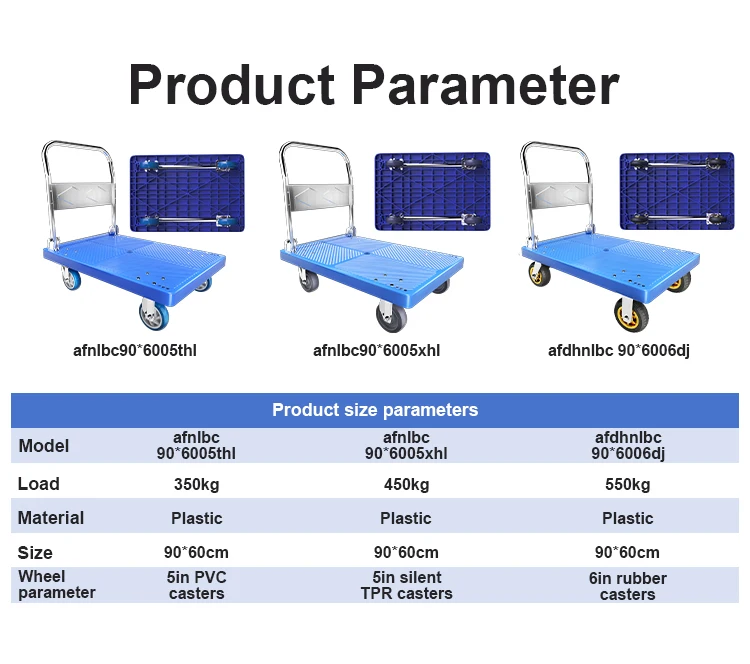 90x60cm 300kg 400kg 500kg Storage Four-wheel Heavy Duty Trolleys ...