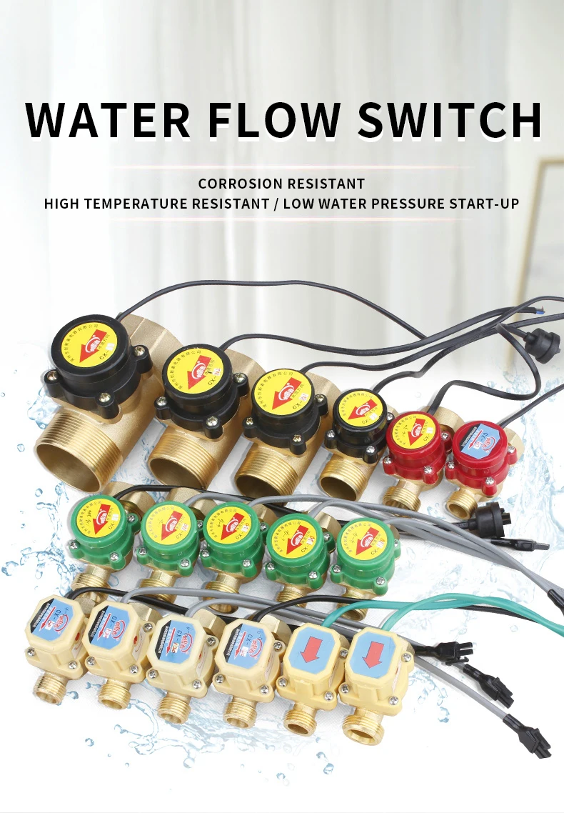 High Power Booster Pump Brass Water Flow Switch 1 Inch