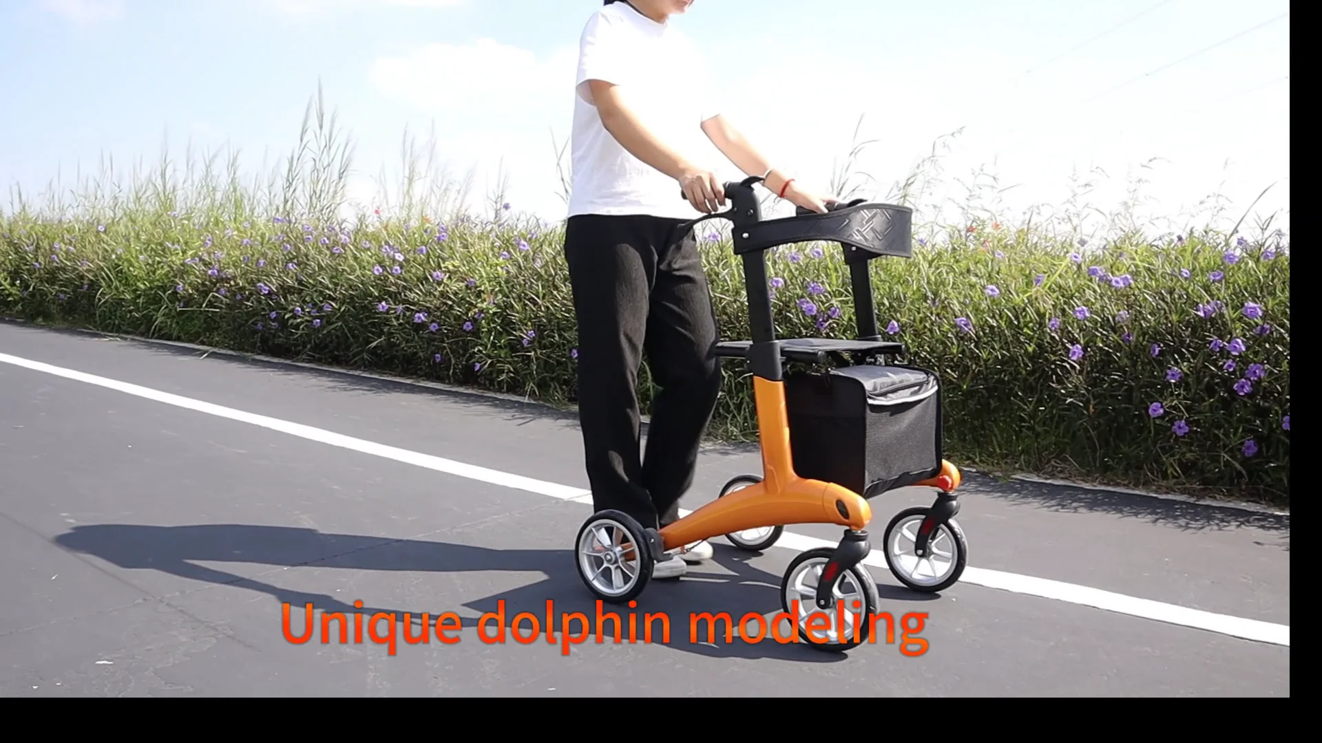 Carbon Fiber Outdoor Walker Rollator Rehabilitation Health Supplies 4 ...