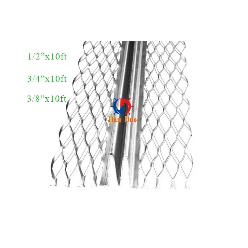 Expanded Flange Galvanized 3/4" X 10ft Double V Stucco Control Joint ...