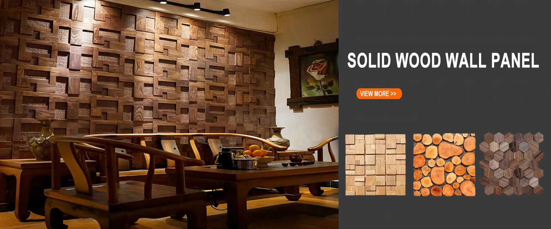 Modern Black Log Vertical Wood bar Grid Solid Wood Wall Panel Mosaic TV ...