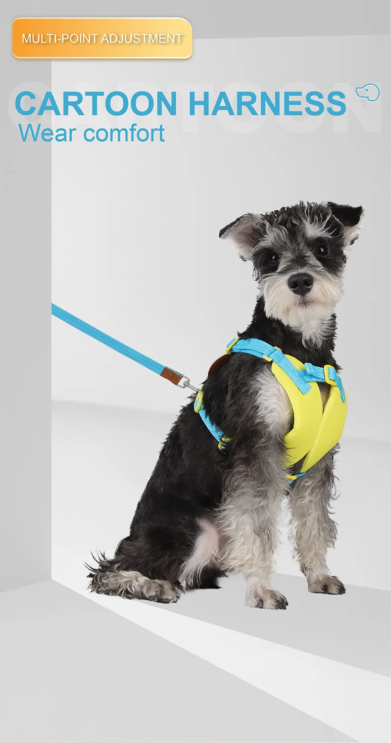 Reflective Cartoon Dog Chest And Back Vest-style Pet Chest Strap Small ...
