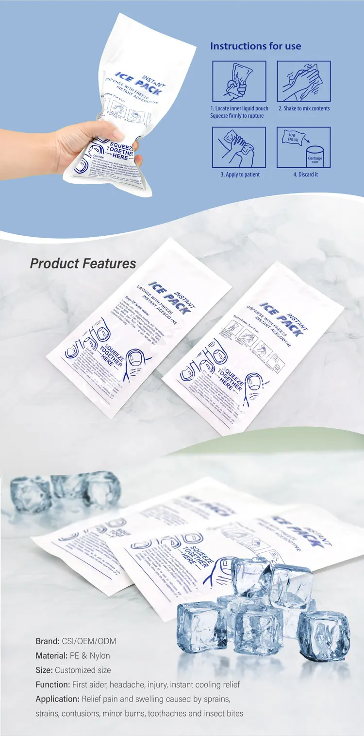 CSI Custom CE Qualified Disposable Medical First Aid Ice Packs