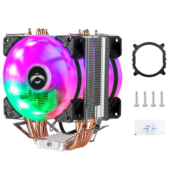4 Heat Pipe Copper Pipe Cpu Fan 3/4pin 2011 Cooler Quiet Color Light 2 ...