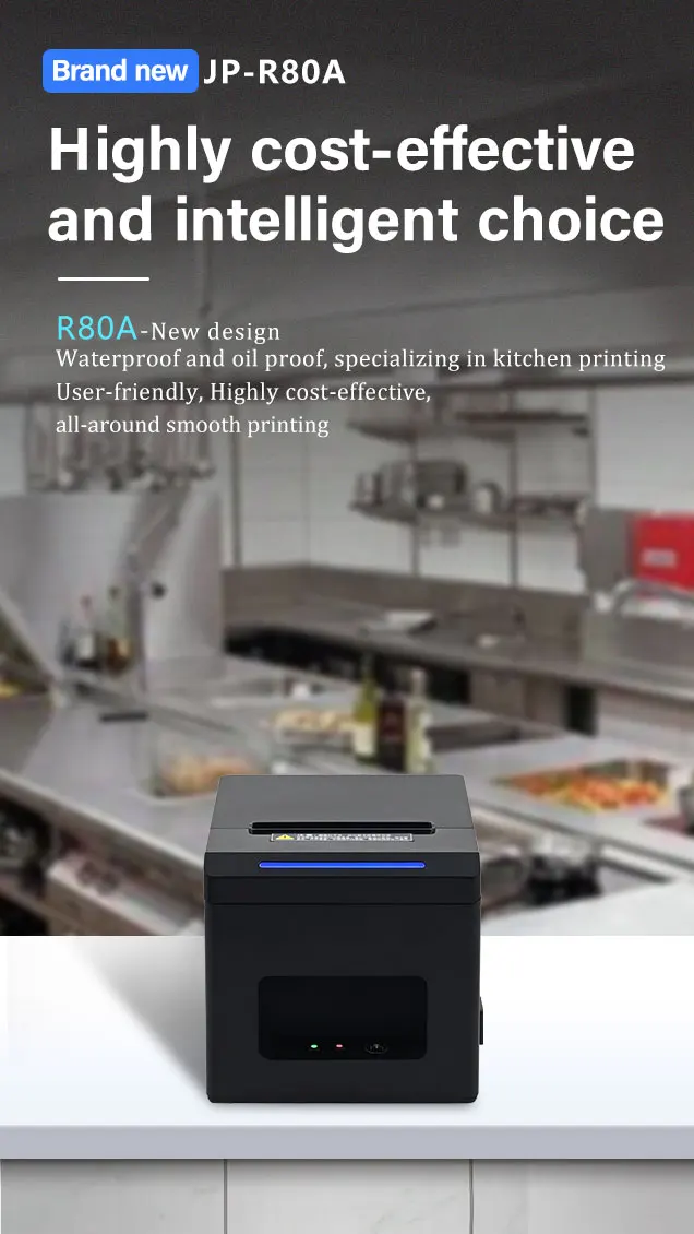 JP-R80A Jprinter Auto Cutter Thermal Printer for 80mm Receipts, WiFi ...