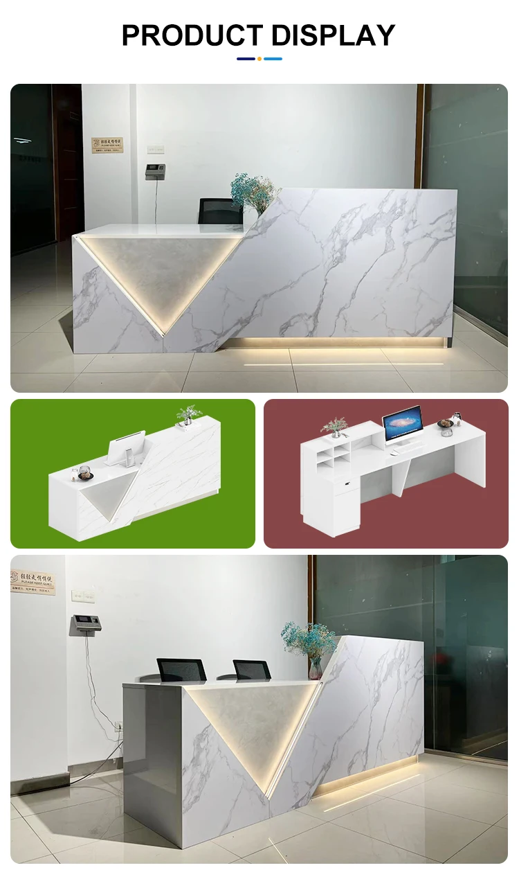 2.4m Office Reception Desk Beauty Salon Front Desk Reception Counter ...