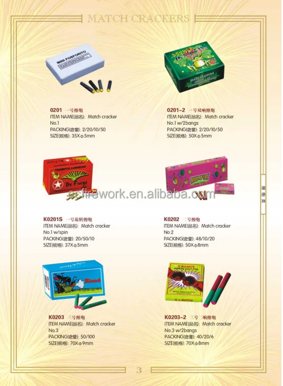 K0204-2 Match Cracker Triangle Bangs Firecracker Thunder King Fireworks ...