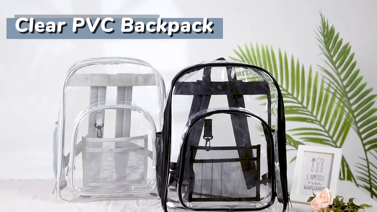 Customized See Through Stadium Approved Pvc Transparent Backpack For ...